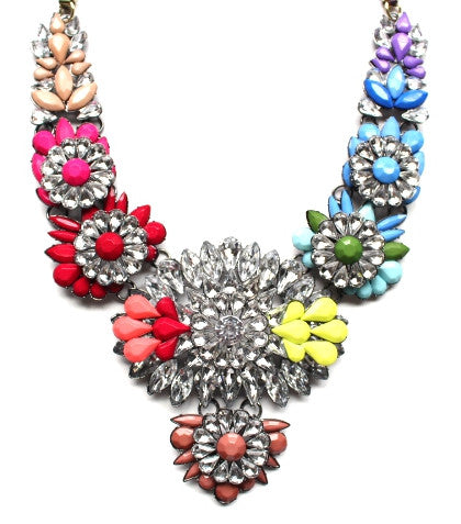 Rainbow Neon Mix Statement Necklace – KAY K COUTURE